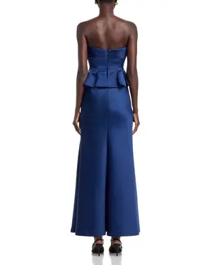Theia Sydney Strapless Peplum Gown