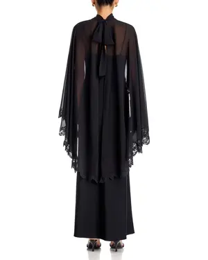 Kobi Halperin Carmen Embroidered Capelet Maxi Dress