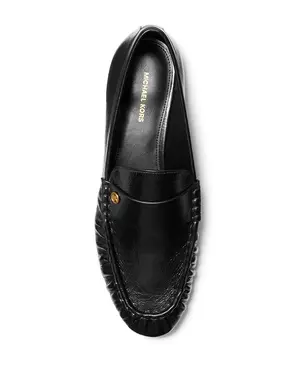 Michael Kors Jennings Ruched Leather Loafers