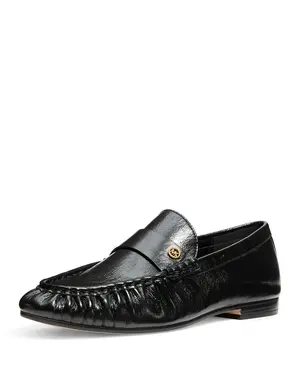 Michael Kors Jennings Ruched Leather Loafers