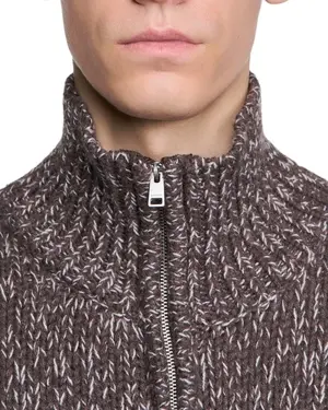 Sandro Textured Zip Cardigan Sweater