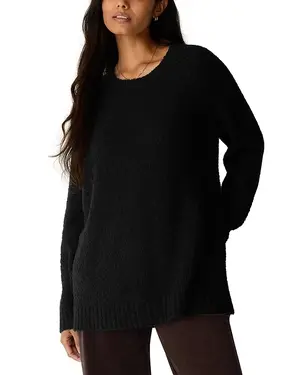Eileen Fisher Cotton Fluff Crewneck Sweater - Black