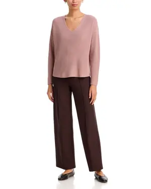 Eileen Fisher V Neck Ribbed Sweater