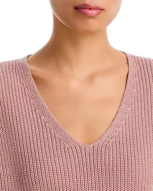 Eileen Fisher V Neck Ribbed Sweater
