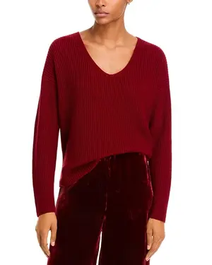 Eileen Fisher V Neck Ribbed Sweater - Sdtom