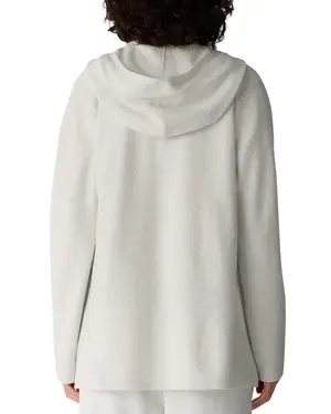 Eileen Fisher Felted Wool Hooded Cardigan Sweater