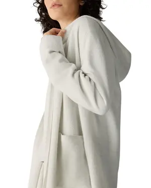 Eileen Fisher Felted Wool Hooded Cardigan Sweater