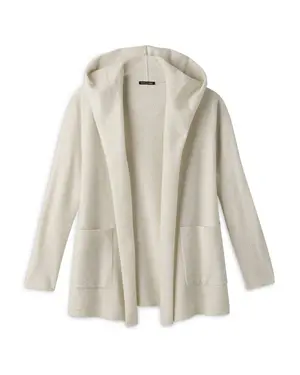 Eileen Fisher Felted Wool Hooded Cardigan Sweater