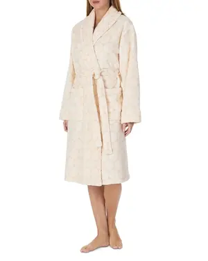 Kate Spade New York Two Tone Burn Out Plush Wrap Robe - Ecru Joy Dot