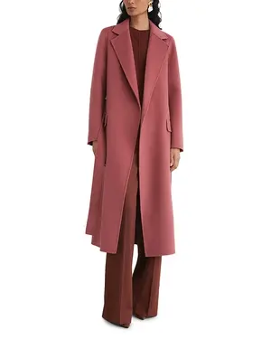 REISS Marlowe Wool Blend Blind Seam Coat - Pink