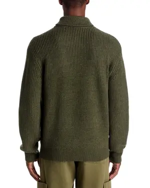 A.p.c. Rib Knit Quarter Zip Sweater