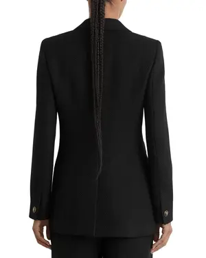 REISS Petite Lauryn Herringbone Wool Double Breasted Blazer