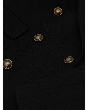 REISS Petite Lauryn Herringbone Wool Double Breasted Blazer