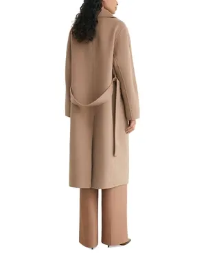 REISS Petites Marina Wool Blend Double Breasted Coat - Camel