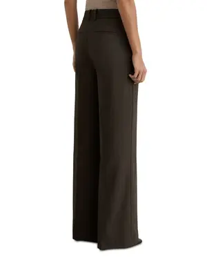 REISS Petites Dawson Wool Blend Wide Leg Pants