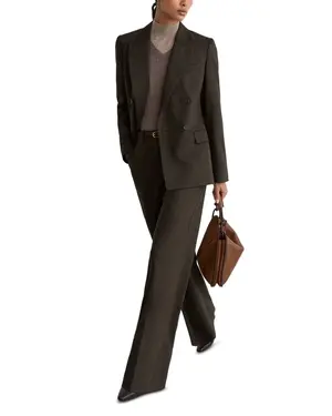 REISS Petites Dawson Wool Blend Wide Leg Pants