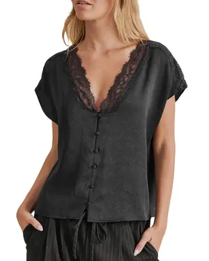 Splendid Adalyn Lace Trim Top