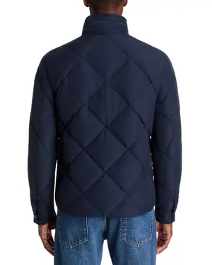 Moncler Surlake Diamond-quilted Short Down Jacket - Navy