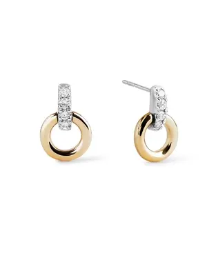 ANA LUISA Solid Yellow Gold Diamond Links Studs - Two-tone