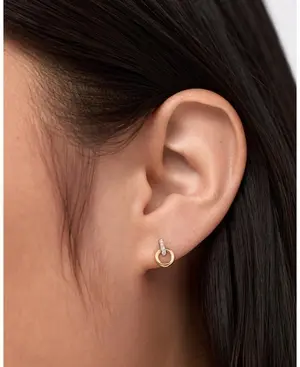 ANA LUISA Solid Yellow Gold Diamond Links Studs