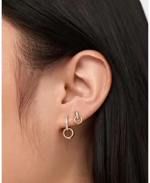 ANA LUISA Solid Yellow Gold Diamond Links Studs