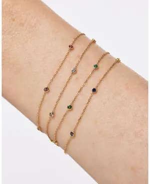 ANA LUISA Solid Yellow Gold Birthstone Bracelet - Emerald