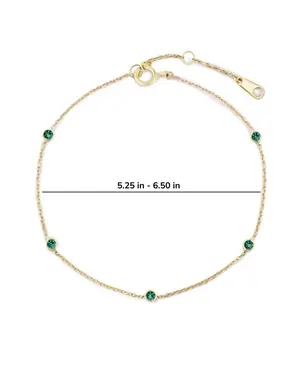 ANA LUISA Solid Yellow Gold Birthstone Bracelet - Emerald