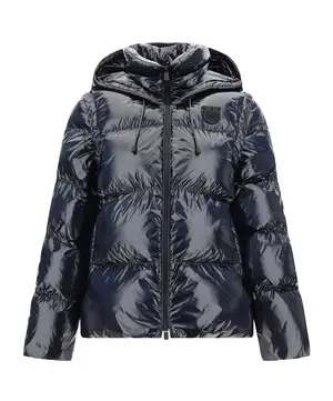 Pinko Logo Patch Hooded Down Jacket
