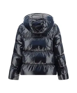 Pinko Logo Patch Hooded Down Jacket