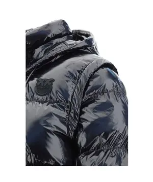 Pinko Logo Patch Hooded Down Jacket