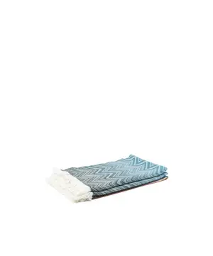 Missoni Chevron-pattern Fringed Blanket - Blue