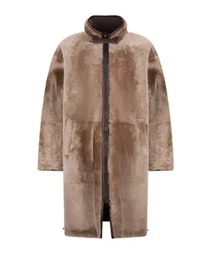 Brunello Cucinelli Shearling-trim Reversible Jacket