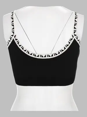 Versace Top Cropped A Coste Con Logo