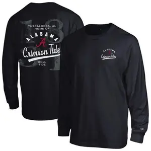 Champion Alabama Crimson Tide Laminated All-star Long Sleeve T-shirt - Black