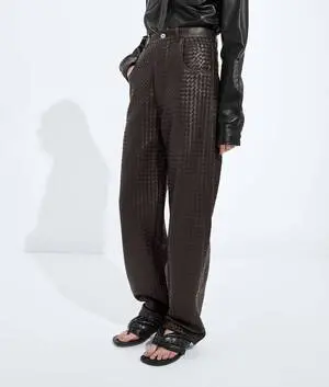 Bottega Veneta Intrecciato Leather Pants