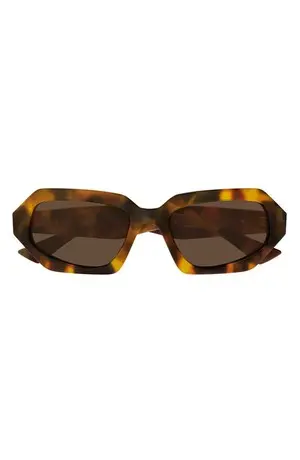 Bottega Veneta Gender Inclusive Bv1502s 54mm Polarized Gradient Rectangular Sunglasses - Brown