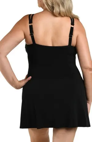 MAXINE OF HOLLYWOOD Full Coverage V-neck Swimdress