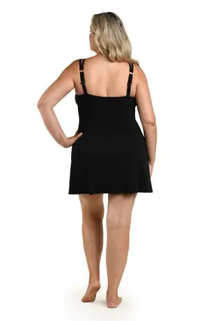 MAXINE OF HOLLYWOOD Full Coverage V-neck Swimdress