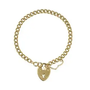 HOOPS + CHAINS LDN Heart Padlock Bracelet - Silver