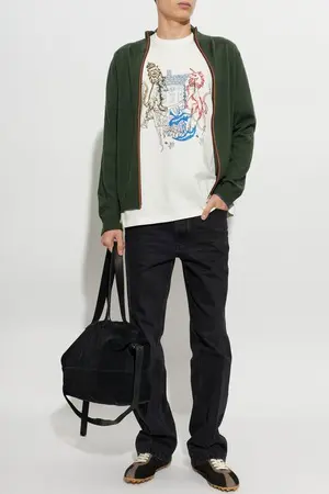 Paul Smith Merino Wool Cardigan With Stand Collar