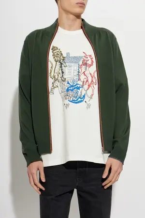 Paul Smith Merino Wool Cardigan With Stand Collar