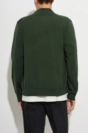 Paul Smith Merino Wool Cardigan With Stand Collar