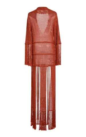 Ulla Johnson Appoline Fringe Knit Maxi Dress