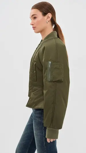 Balmain Zipped 3 Pockets Waist Fitted Nylon Bomber Jacket