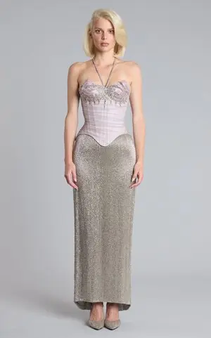 WIEDERHOEFT Beaded Maxi Skirt