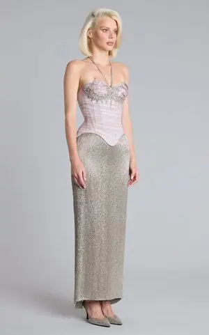 WIEDERHOEFT Beaded Maxi Skirt