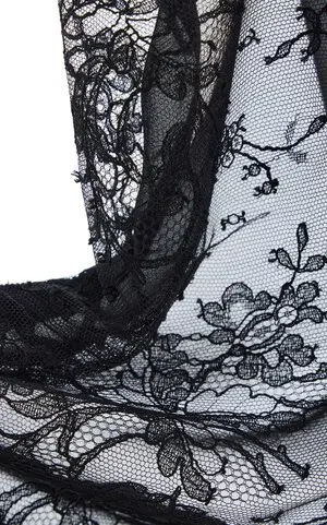 WIEDERHOEFT Hook & Eye Chantilly Lace Mini Skirt
