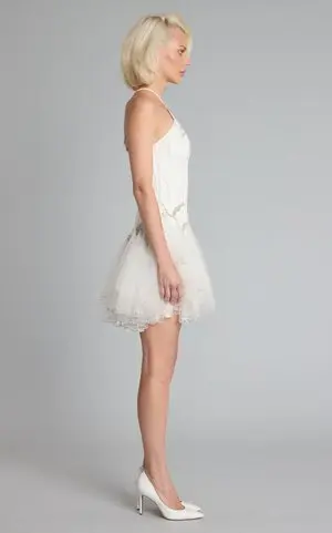 WIEDERHOEFT Corseted Silk-jacquard Mini Dress