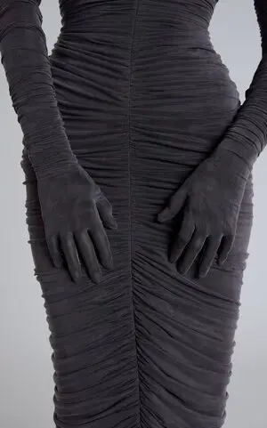 WIEDERHOEFT Draped Sueded Jersey Gown