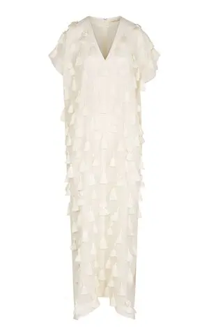 HEIRLOME Huipil Tasseled Linen-blend Maxi Dress